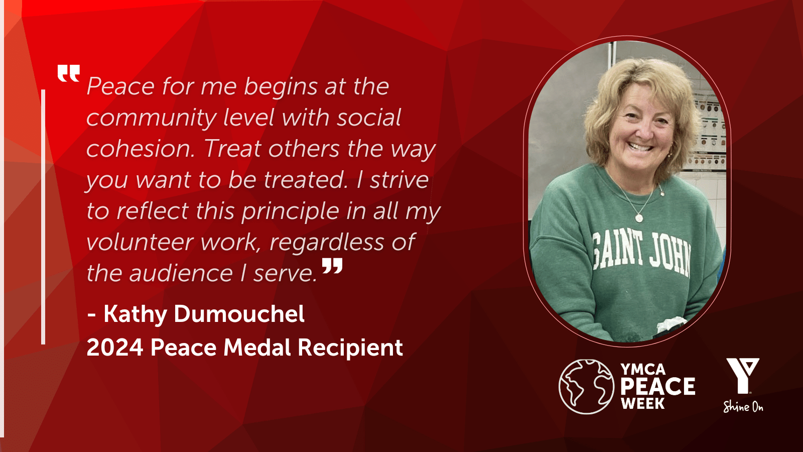 Kathy Dumouchel 2024 PEACE Medal Recipient | YMCA